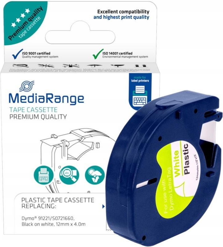 Taśma barwiąca Mediarange Kaseta Z Taśmą Plastikową 12mm 4M (MRDY91221 ...