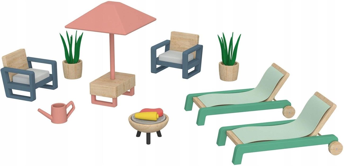 Play Tive Junior Drewniane Meble Ogrodowe Mebelki Dla Lalek Lezak ...