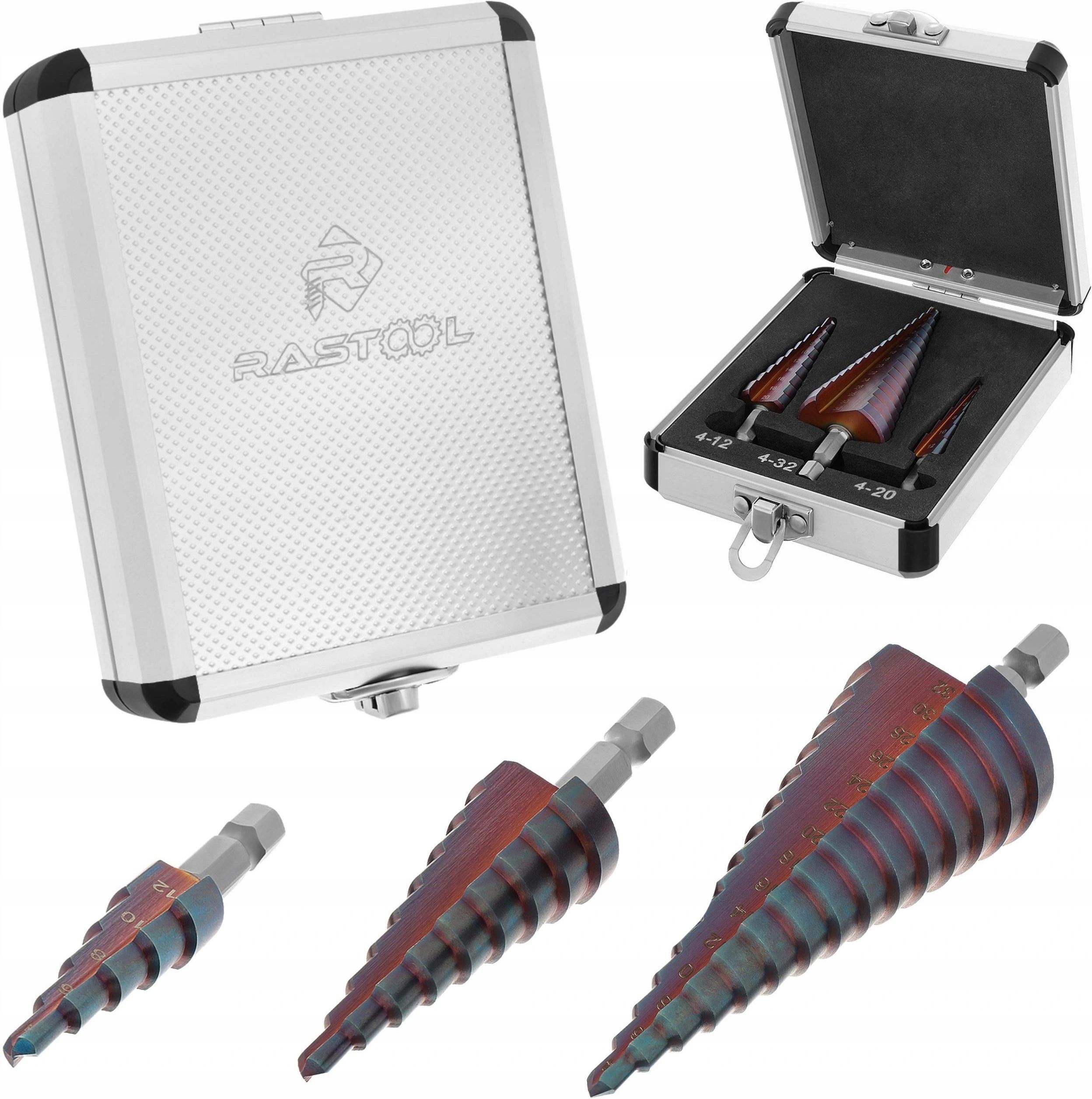 Wiertło Rastool Wiertła Stopniowe Kobaltowe Do Metalu 4-32mm 3Szt ...