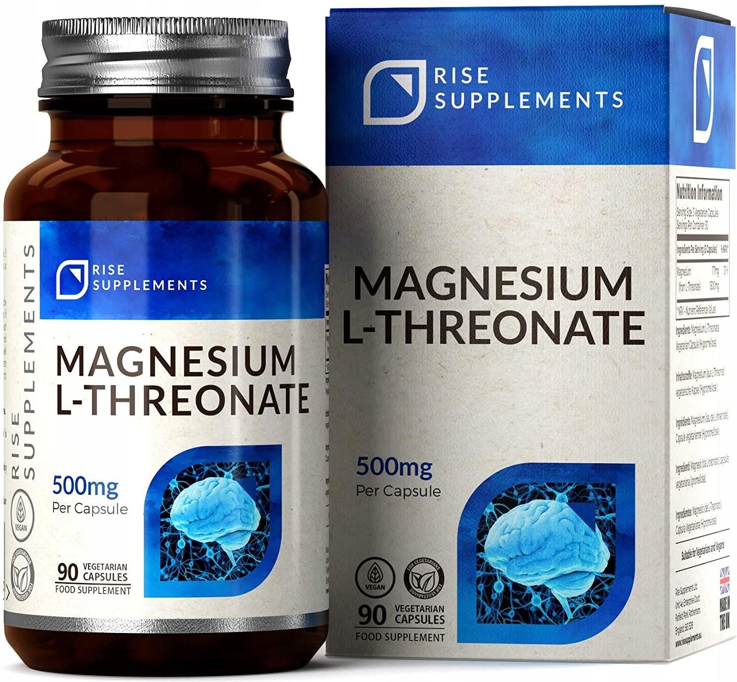 Rise L-Treonian Magnezu Magnesium L-Threonate 500mg 90kaps. - Opinie i ...