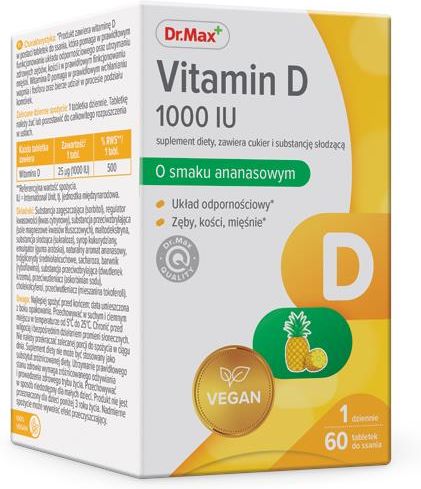 Dr.Max Pharma Vitamin D 1000IU pastylki do ssania 60szt. - Opinie i ...