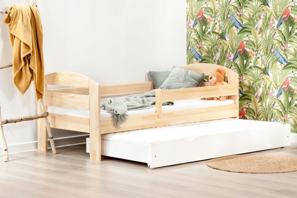 Lelu Design Łóżko Drewniane Podwójne Bumblebee 200X90Cm Sosna Lelu-Bed2-Bb-D1-Pine-White-200-90 ...