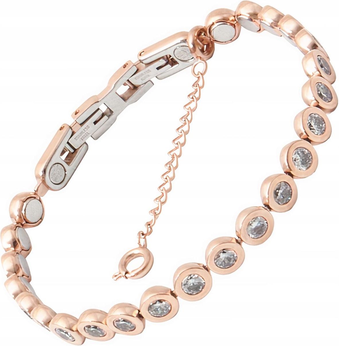 ENERGETIX BRANSOLETKA MAGNETYCZNA RÓŻOWE ZŁOTO Z CYRKONIAMI - Ceny i ...