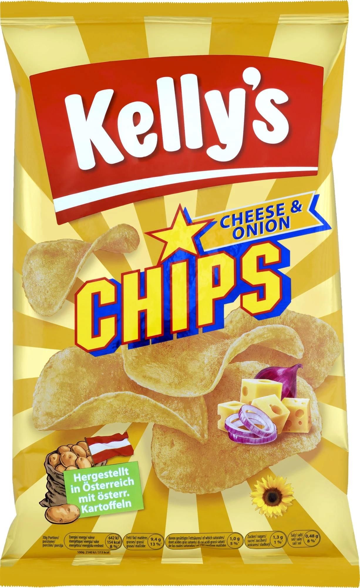 Kelly'S Chips Cheese & Onion 150 G - Ceny i opinie - Ceneo.pl
