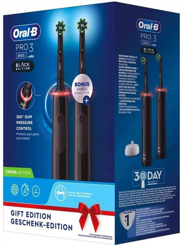 Szczoteczka elektryczna Oral-B PRO 3 3900 Black Edition + Dodatki - Opinie i ceny na Ceneo.pl