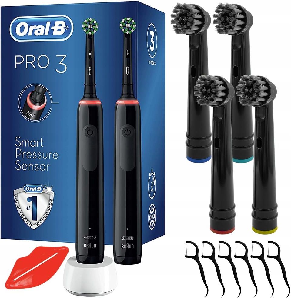 Szczoteczka elektryczna Oral-B PRO 3 3900 Black Edition + Dodatki - Opinie i ceny na Ceneo.pl