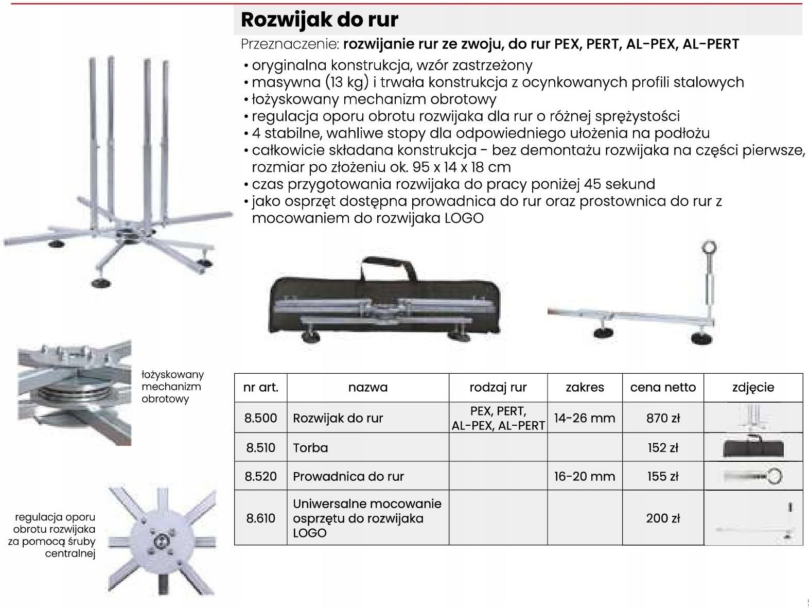 Logo Tools Prowadnica Do Rur Rozwijaka Pex 8520 - Opinie i ceny na Ceneo.pl