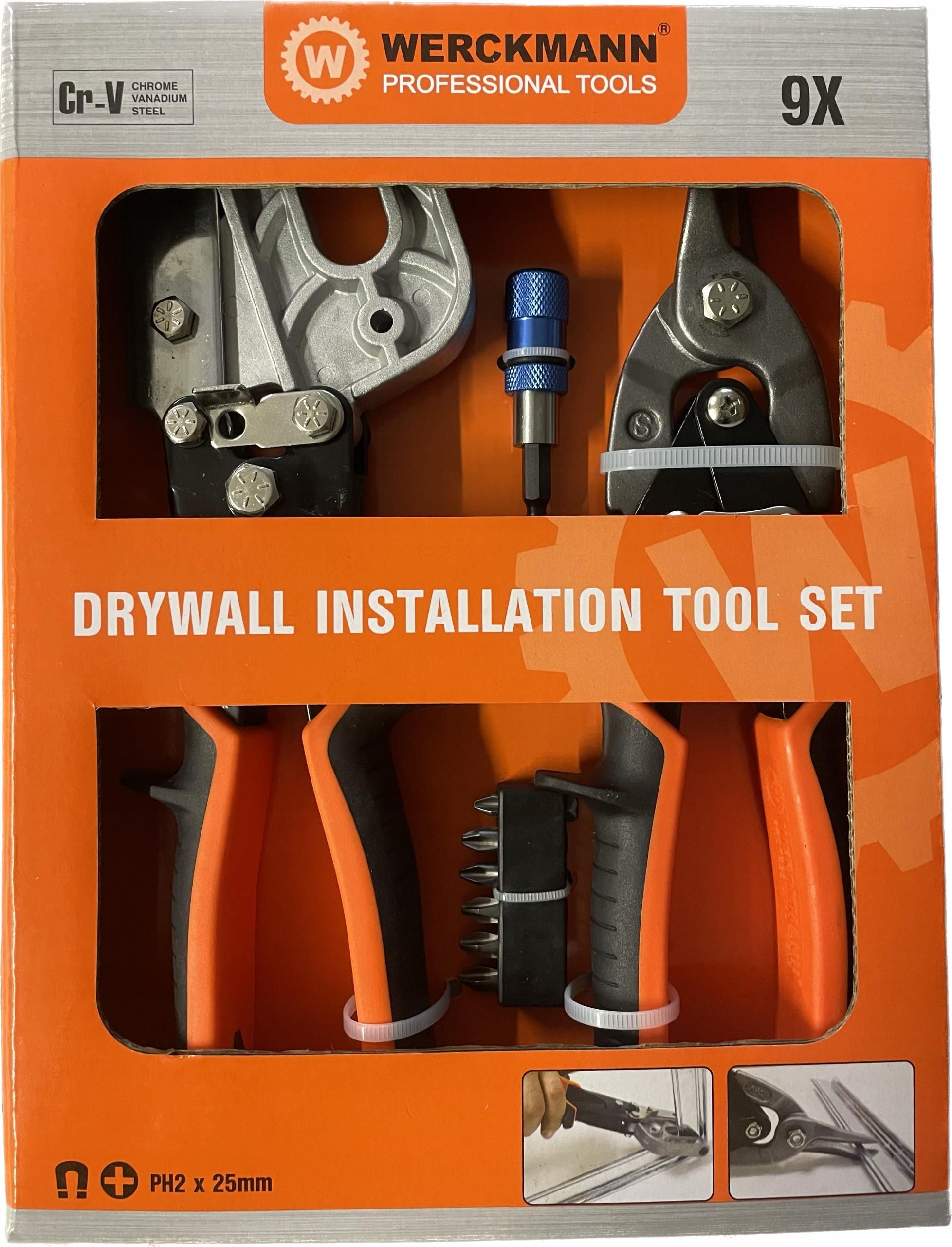 Werckmann Zestaw Mocujący Do Płyt Gipsowych Nożyce Przebijak ...