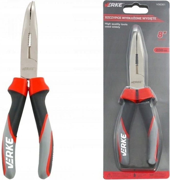 Verke Szczypce Wydłużone Wygięte 200mm V06361 - Opinie i ceny na Ceneo.pl