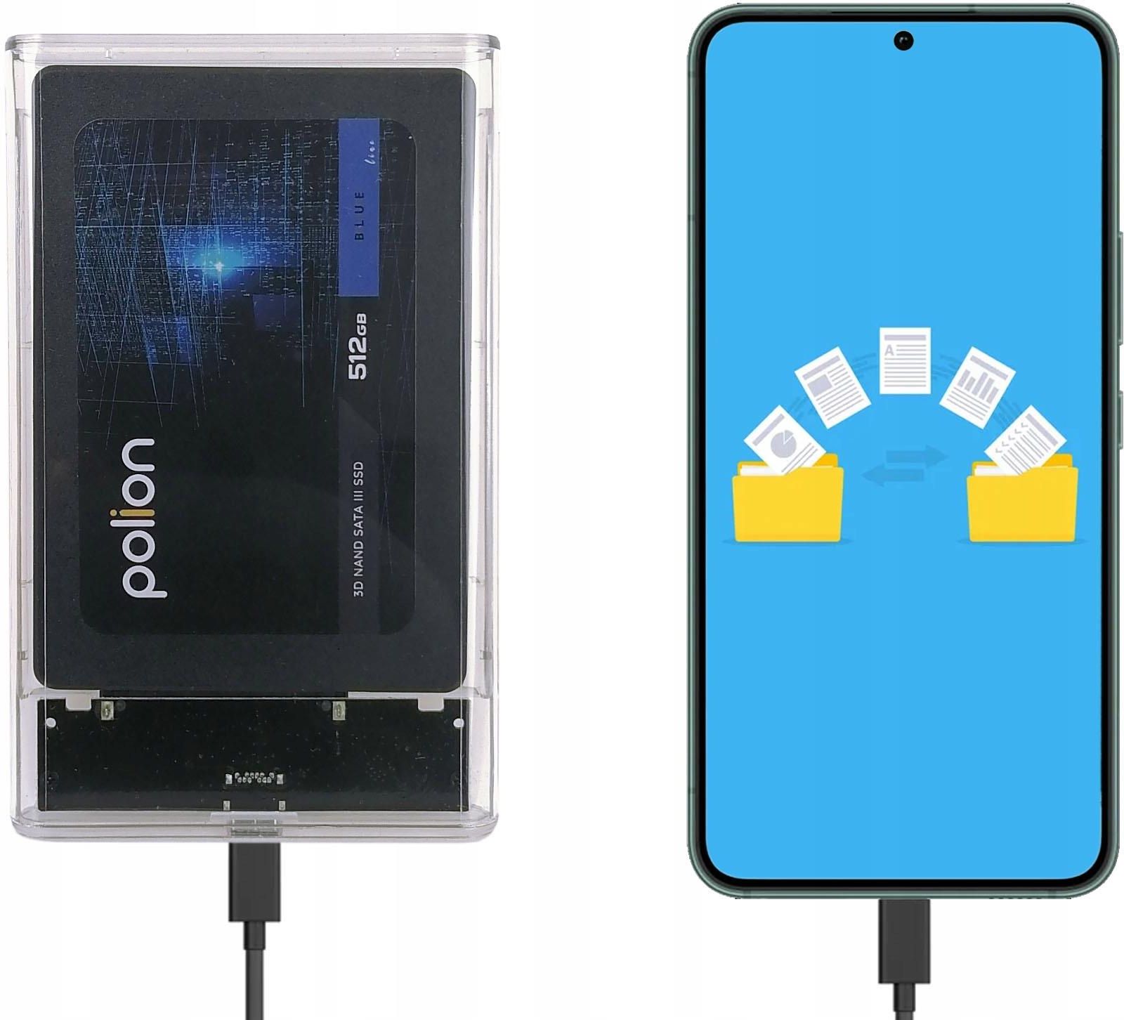 Polion Kieszeń Obudowa Dysku Hdd/Ssd 2.5'' Sata Usb-C 3.2 (PLNA003 ...