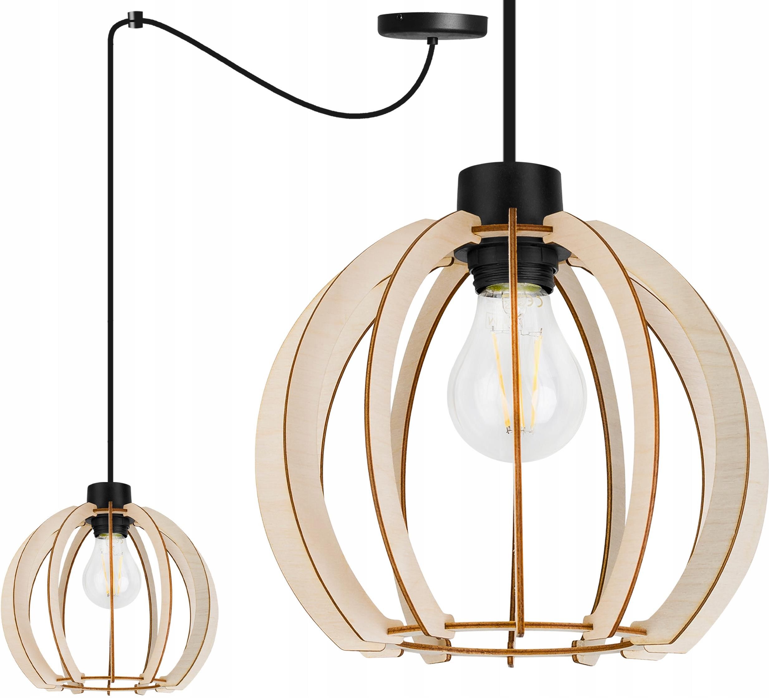 Light Home Nowoczesna Lampa Wisząca Sufitowa Z Drewna Led ...