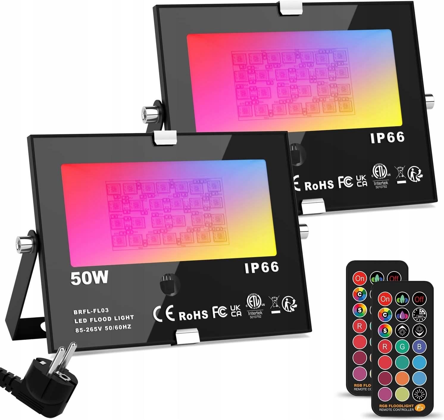 Halogen Led Rgb 50W Pilot 2szt. Ip66 4 Tryby - Ceny i opinie - Ceneo.pl