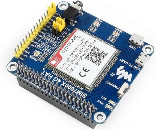 Mikrokontroler Waveshare SIM7600E-H 4G/3G/2G/GSM/GPRS/GNSS HAT ...