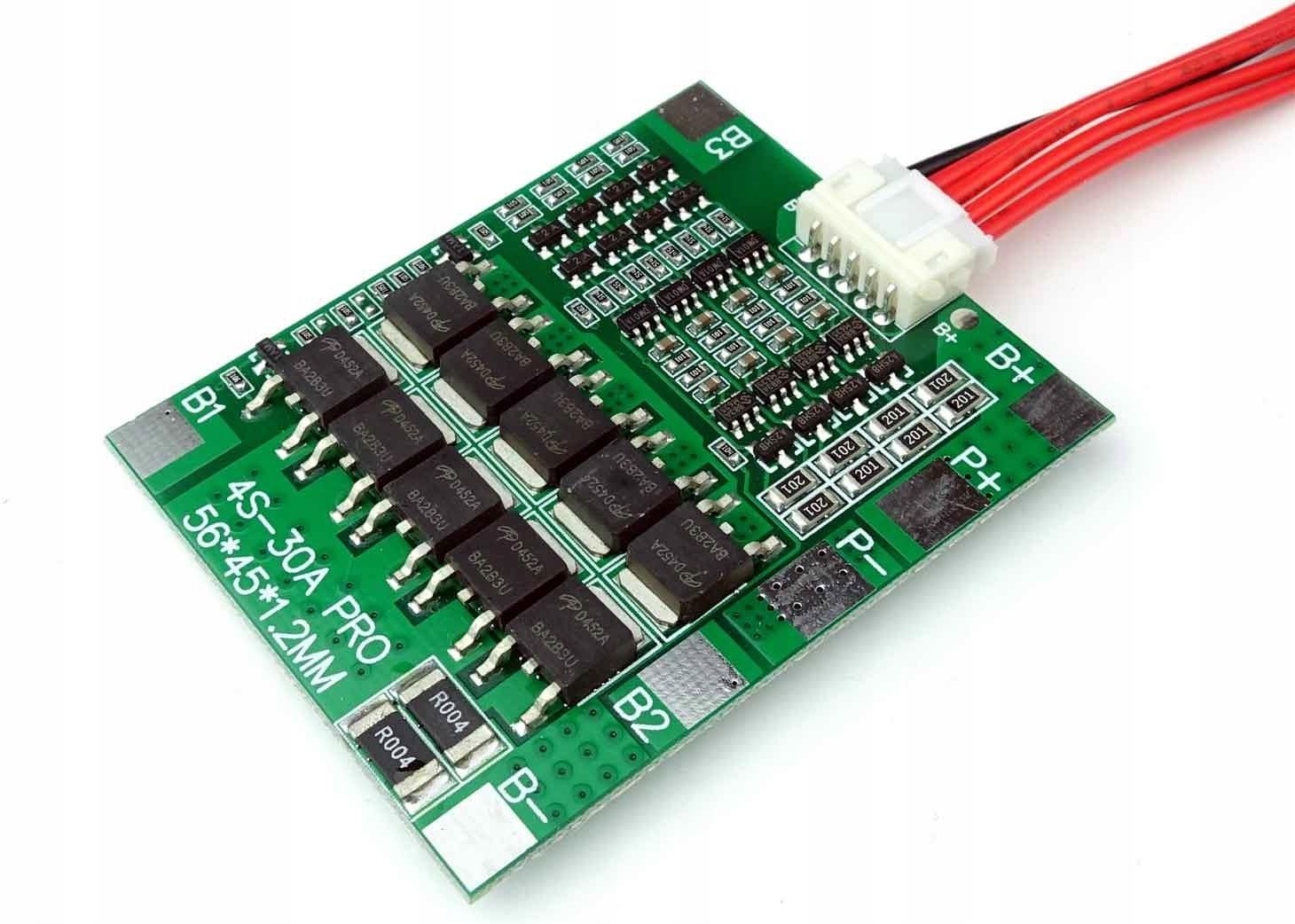 Mikrokontroler Elektroweb MODUŁ ŁADOWANIA BMS 4S 30A 14.8V + PRZEWODY ...