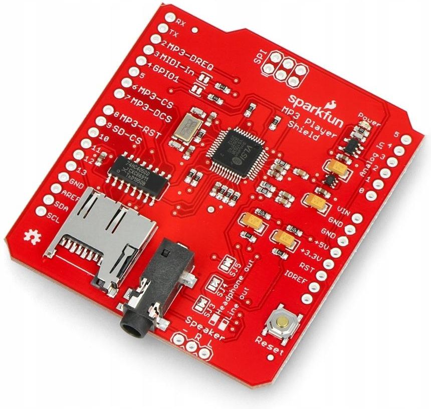 Mikrokontroler Sparkfun MP3 Player VS1053 Shield - nakładka dla Arduino (DEV12660) - Opinie i ...