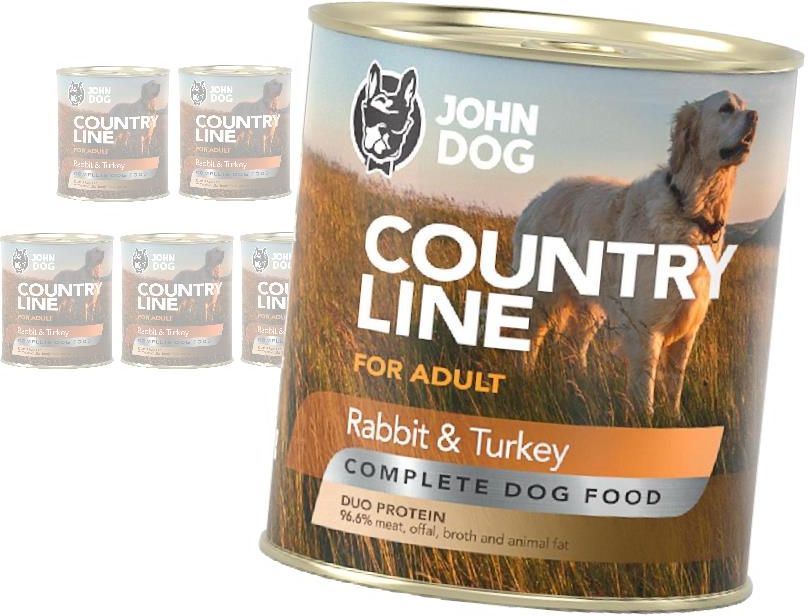 Karma John Dog Country Line Karma Królik Indyk 6X800G - Ceny i opinie ...