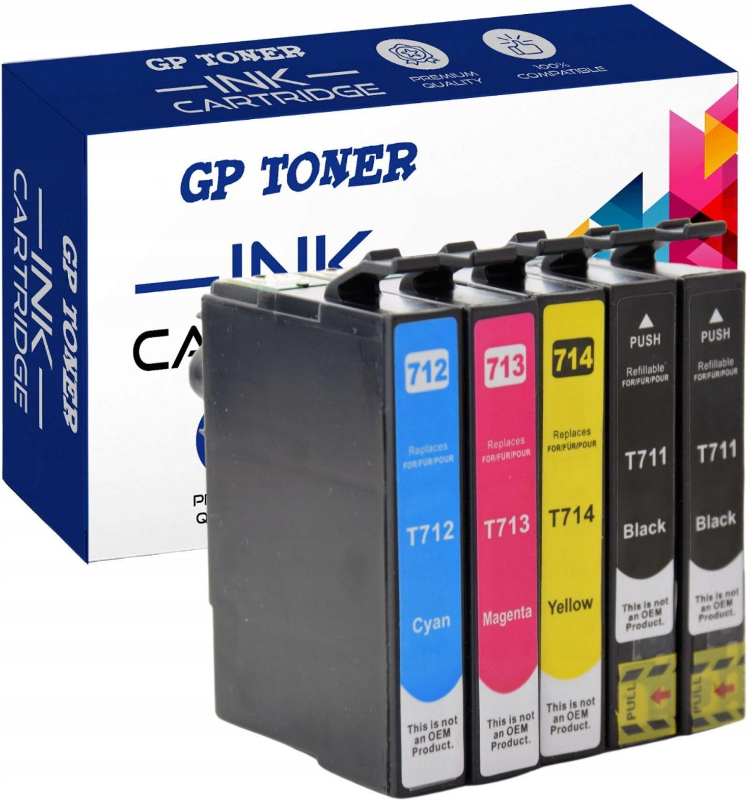 Tusz GP TONER 5X TUSZ DO EPSON T0711, T0712, T0713, T0714 ZESTAW do ...