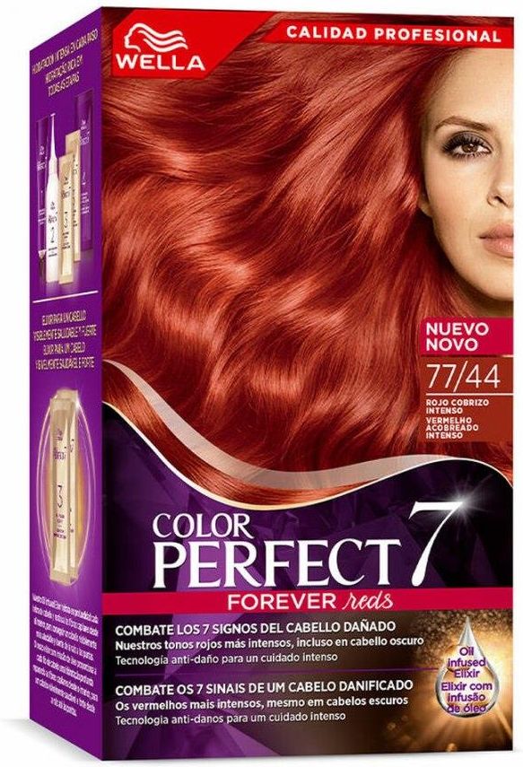 Wella Trwała Koloryzacja Color Perfect 7 Nº 77/44 Czerwony Włosy Siwe ...