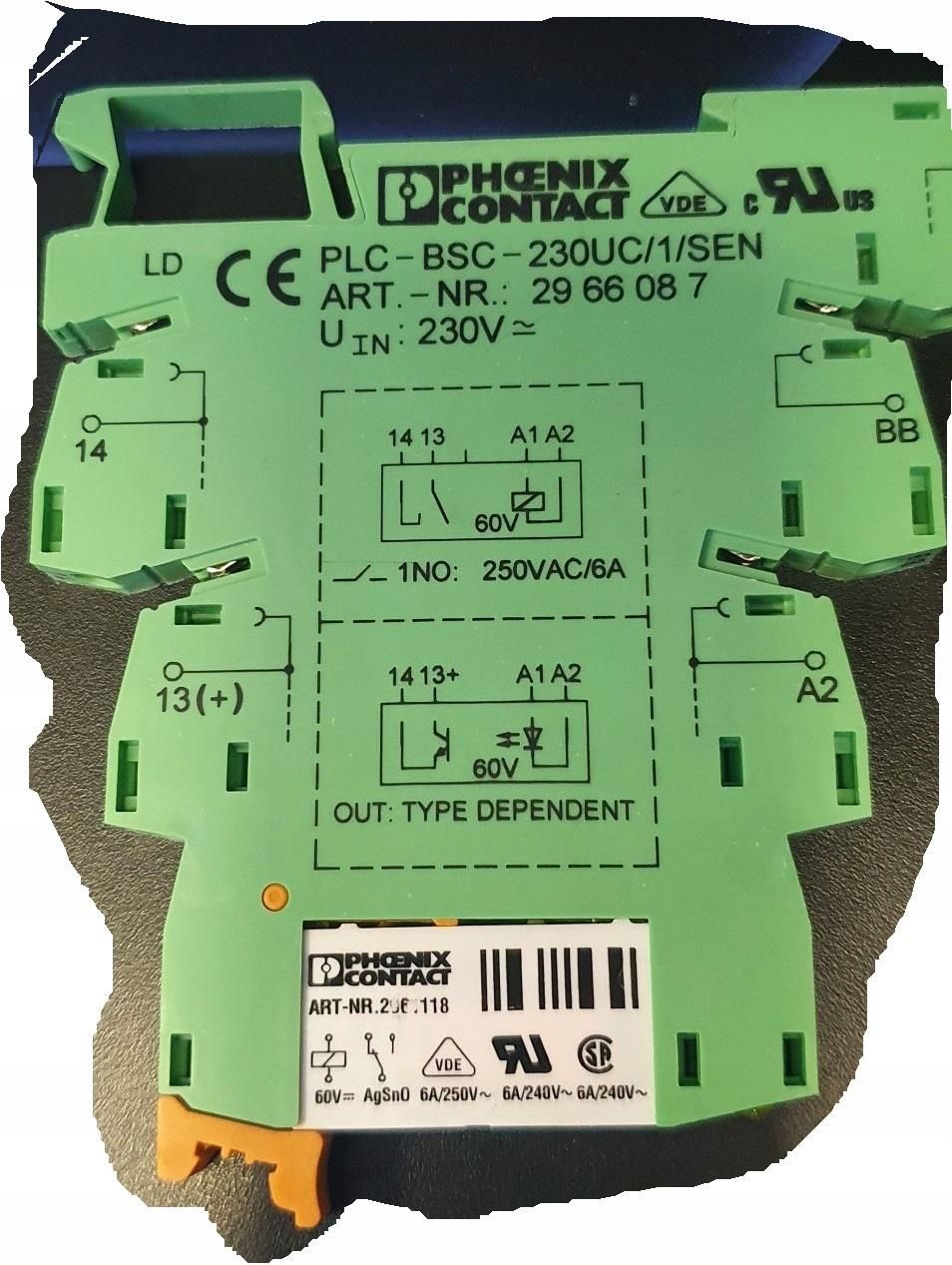 Phoenix Contant Podstawa Plc-Bsc-230Uc/1/Sen + Przekaźnik 2961118 ...