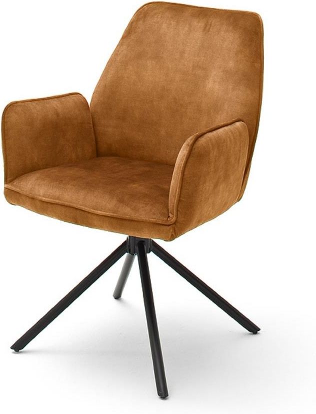 Krzesło Z Podłokietnikami Toryders Obrotowe Musztardowy Welur 127484 ...