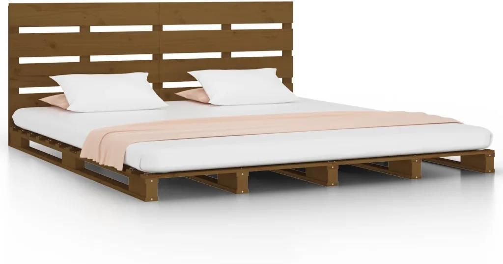 Vidaxl Rama Łóżka Miodowy Brąz 140X200 Cm Lite Drewno Sosnowe 13452 ...