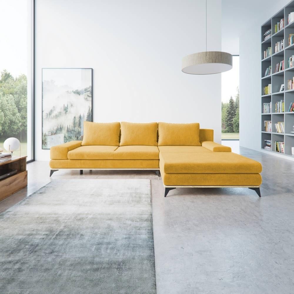 Narożnik Z Funkcją Spania Stoverto L Kształtny Pojemnikiem Musztardowy ...