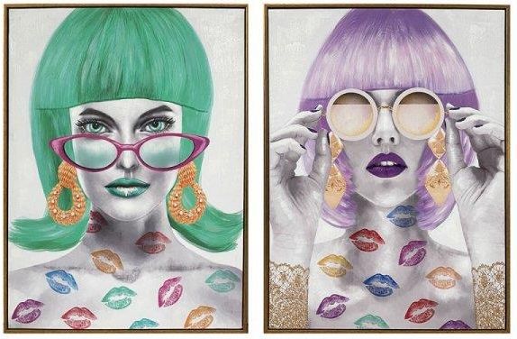 Dkd Home Decor Obraz Fashion Girls 60X3 5X80 Cm 2 Sztuk 22295357 ...