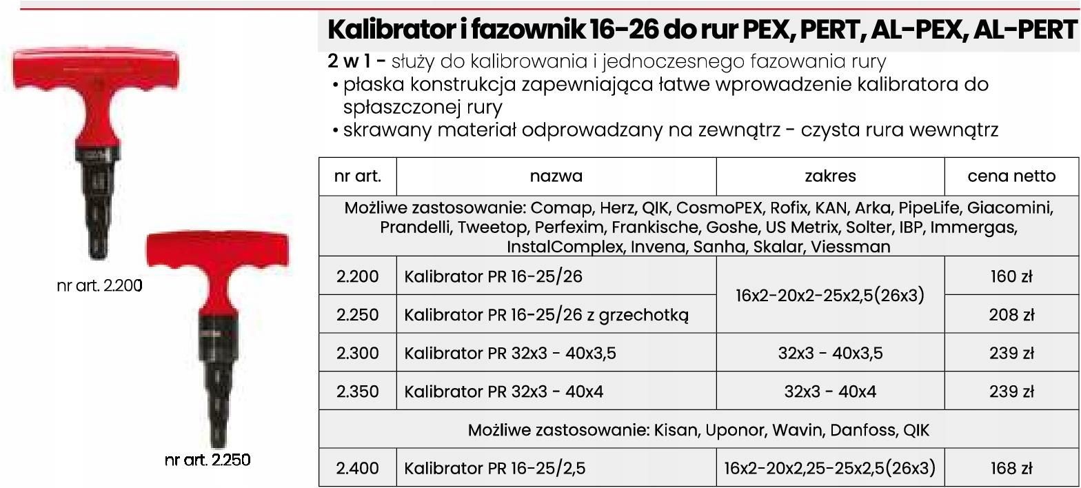 Logo Tools Kalibrator I Fazownik 32- 40 Do Rur Pex I Al-pex 2350 ...