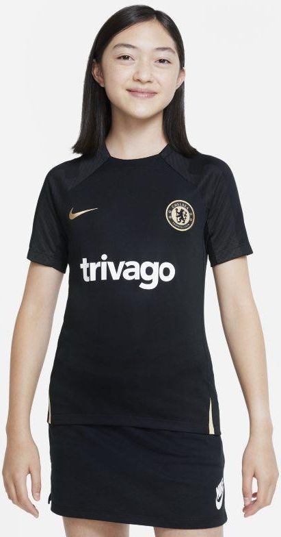 Nike Koszulka Z Krótkim Rękawem Dla Dzieci Dri Fit Chelsea F.C. Strike Czerń - Ceny i opinie ...