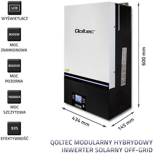 Zasilacz UPS Qoltec Modularny Hybrydowy Inwerter Solarny Off-Grid 8Kw ...