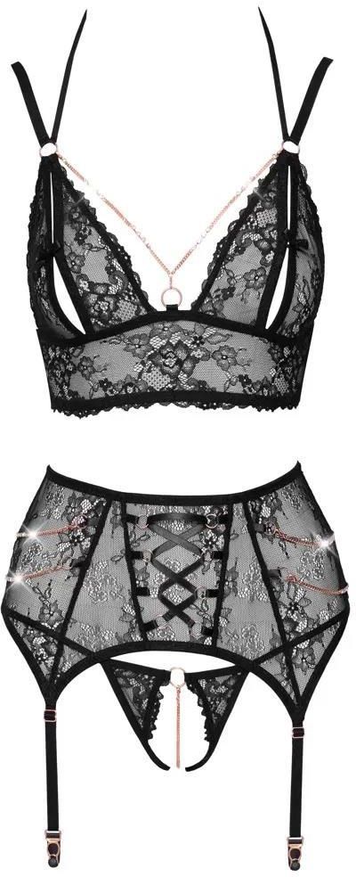 Abierta Fina Komplet bielizny Straps-Set Czarny L - Ceneo.pl