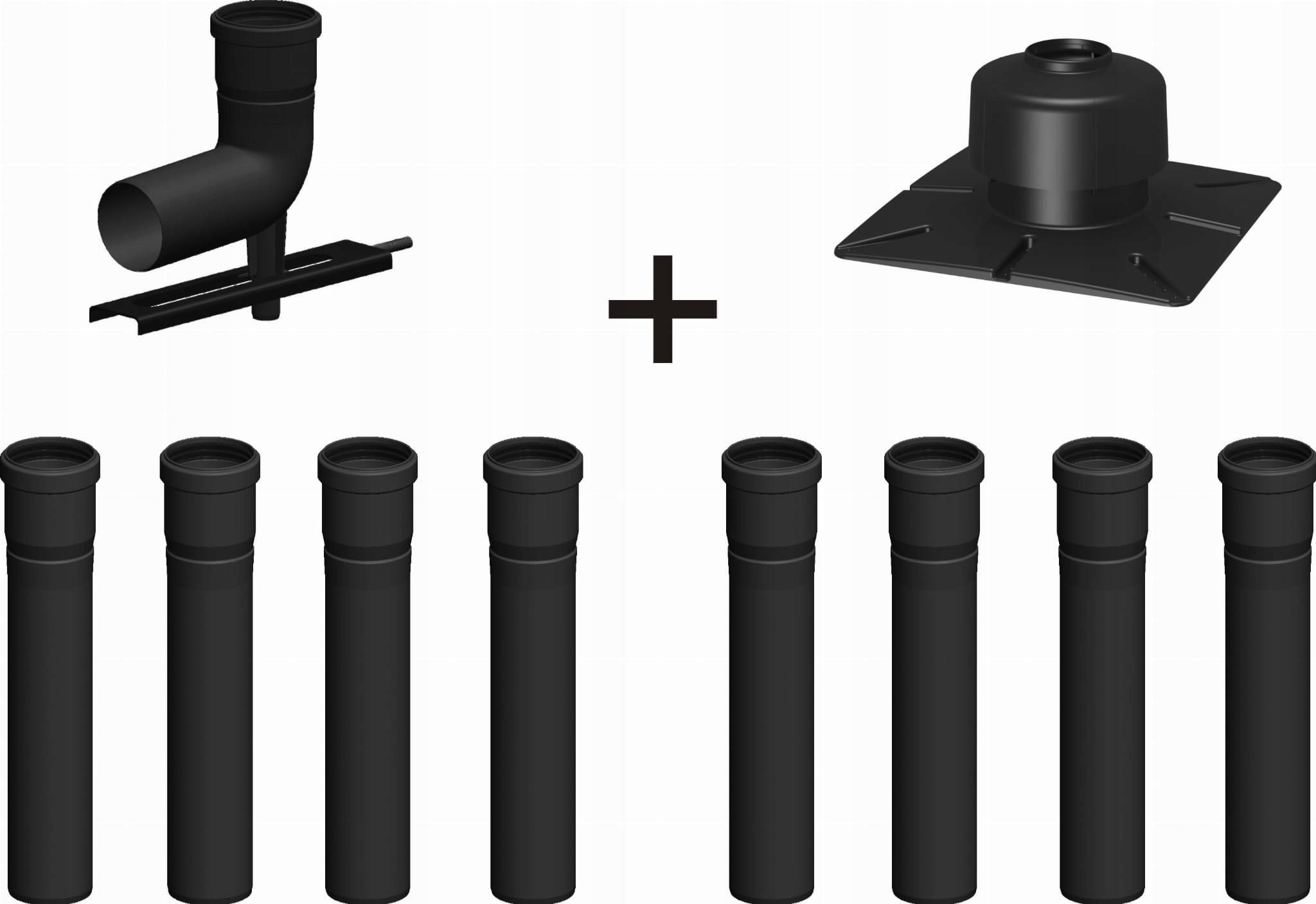 System kominkowy Tecnovis Gmbh Wkład, komin Pp do kotła kondensacyjnego Ø 80/8rur ...