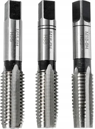 Jufisto Gwintowniki M18 x 2,5, 3Szt. HSS-M2, DIN-352 JUTDT18 - Opinie i ceny na Ceneo.pl