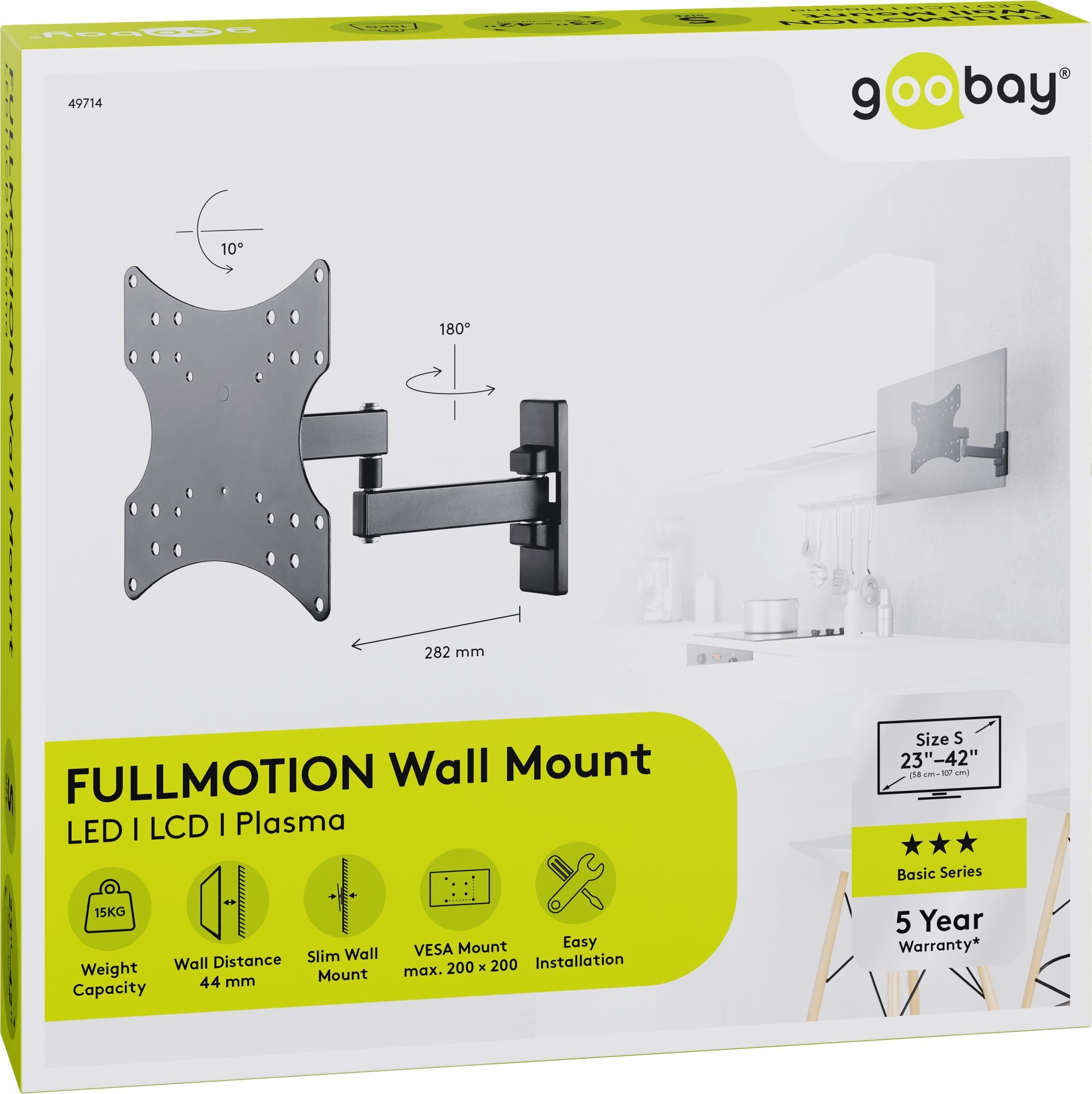 Goobay Uchwyt Tv Basic Fullmotion S 23-42 - Opinie i ceny na Ceneo.pl
