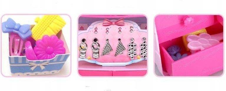 36 Wood Lalka Modelka Garderoba Biżuteria W Walizce Różowa - Ceny i ...