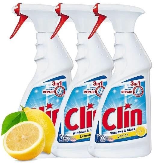 Clin Płyn Do Mycia Szyb I Luster Lemon Zestaw 3X500Ml - Opinie i ...