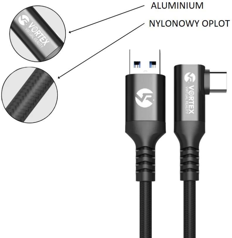 Vortex Virtual Reality Nowy Kabel 3m od VortexVR USB-A do USB-C Oculus ...