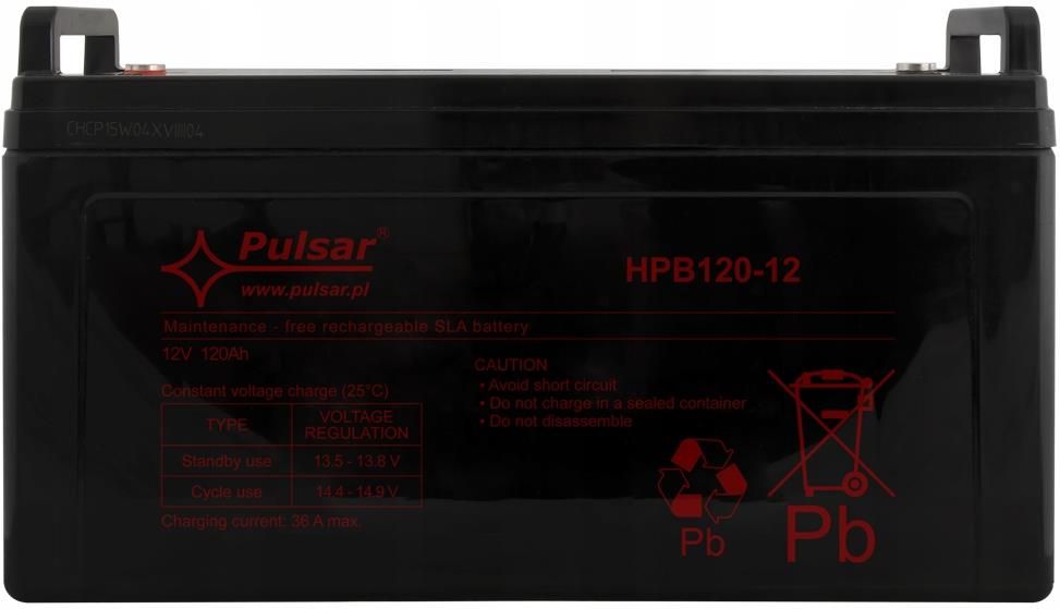 Listwa zasilająca Pulsar Akumulator 120Ah/12V Agm Hpb120-12 (Hpb12012 ...