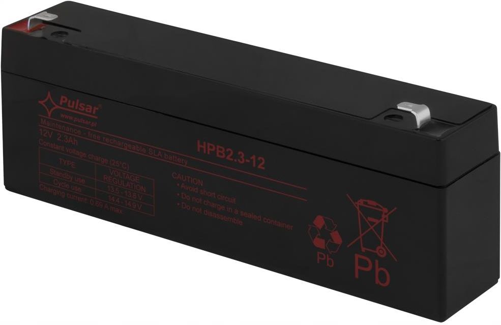 Listwa zasilająca Pulsar Akumulator 2,3Ah/12V Agm Hpb2,3-12 (Hpb2312 ...