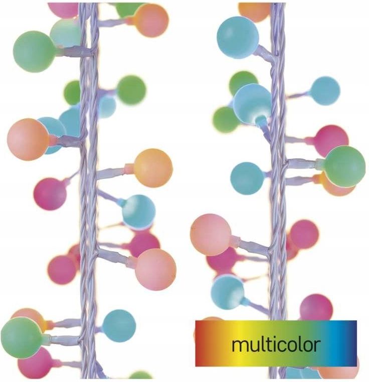 Lampki świąteczne kulki 40 LED 4m IP44 multikolor IP44 timer (D5AM01 ...