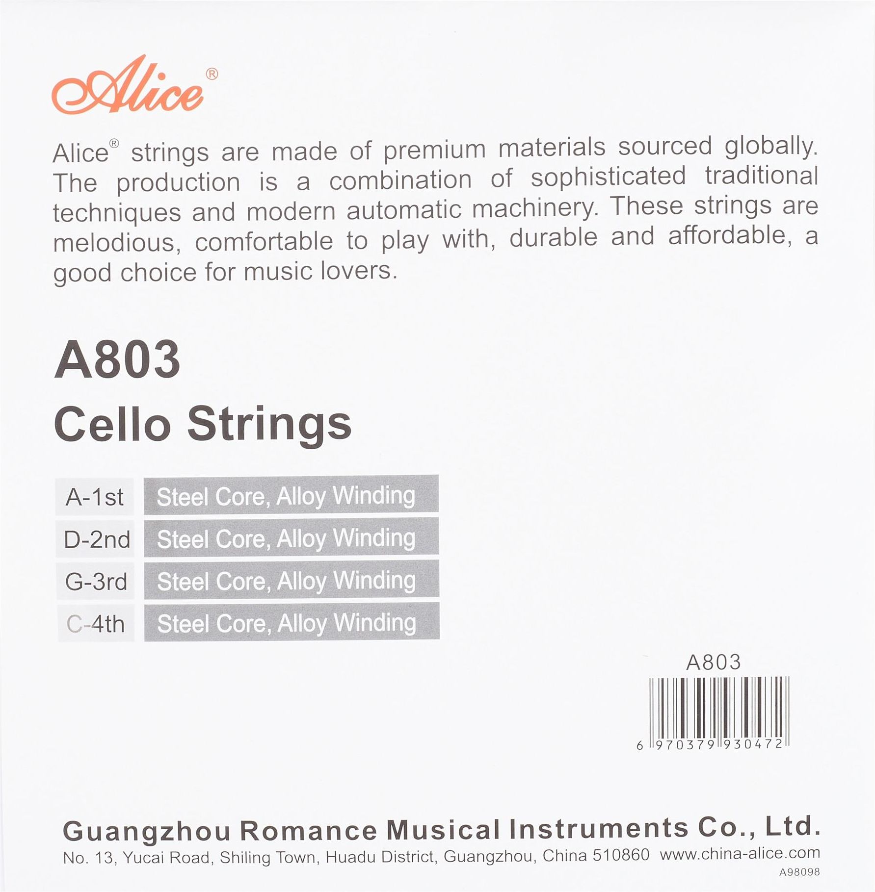 Alice A803 Basic Cello String Set - Ceny i opinie - Ceneo.pl