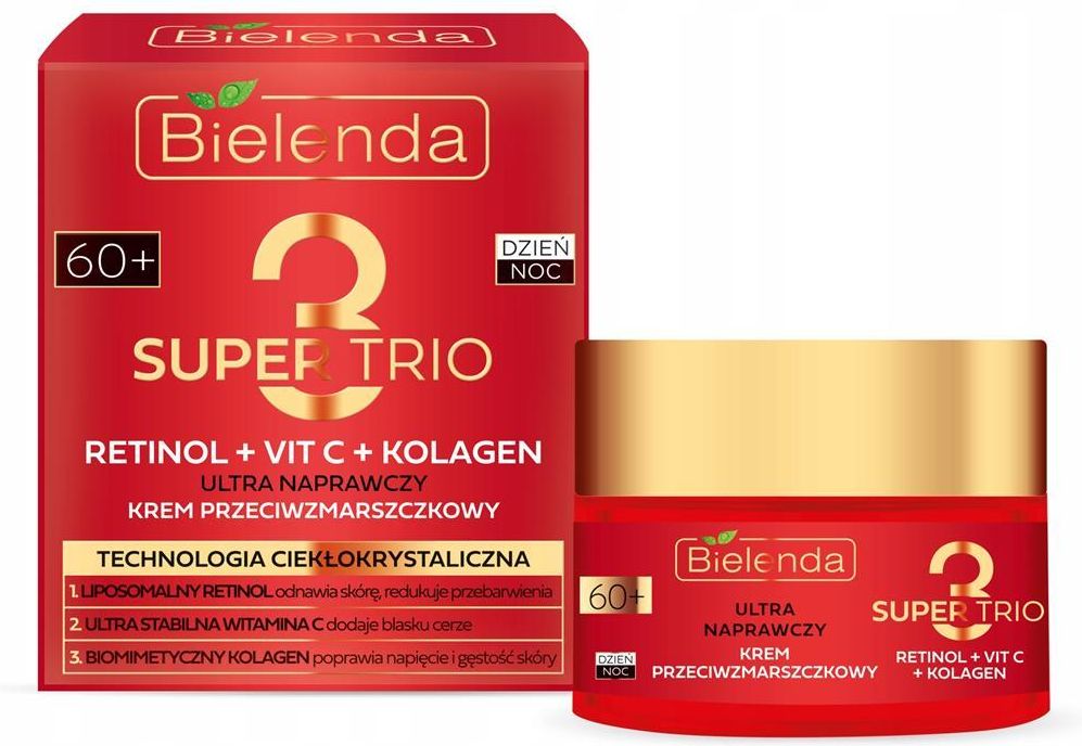Krem do twarzy Bielenda Silnie Ujędrniający Krem Przeciwzmarszczkowy Do Twarzy 50+ Super Trio ...