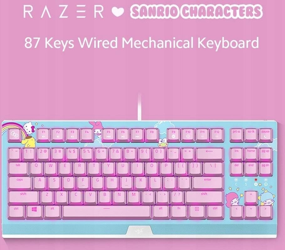 Klawiatura 1Byone Zestaw z myszą i podkładką Razer Hello Kitty ...