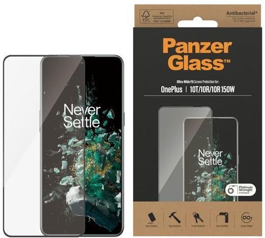 Panzerglass Screen Protector Oneplus 10T 10R 150W Ultra-Wide Fit Black ...