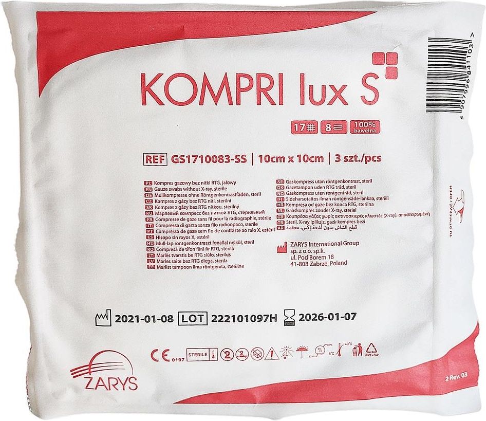 Zarys Kompres Gazowy Jałowy Kompri Lux S 10Cmx10Cm - Opinie i ceny na ...