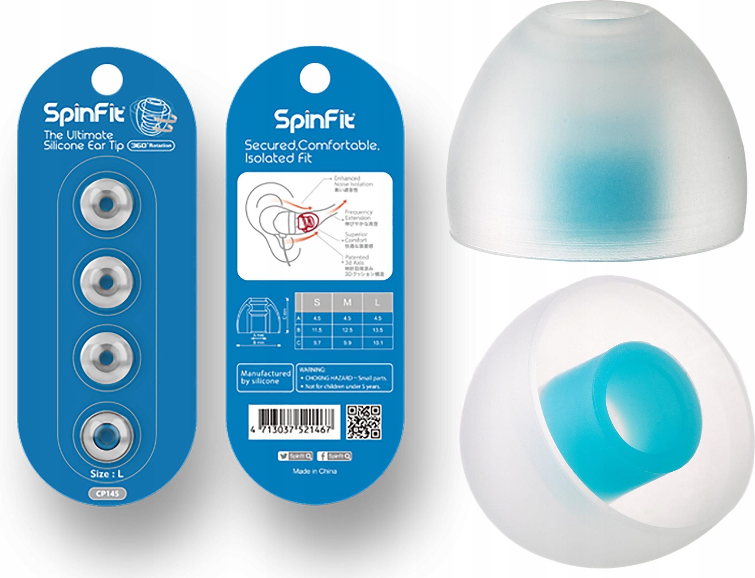 Spinfit Cp145-L Profesjonalne Nakładki - 2 Pary - opinie i ceny na Ceneo.pl