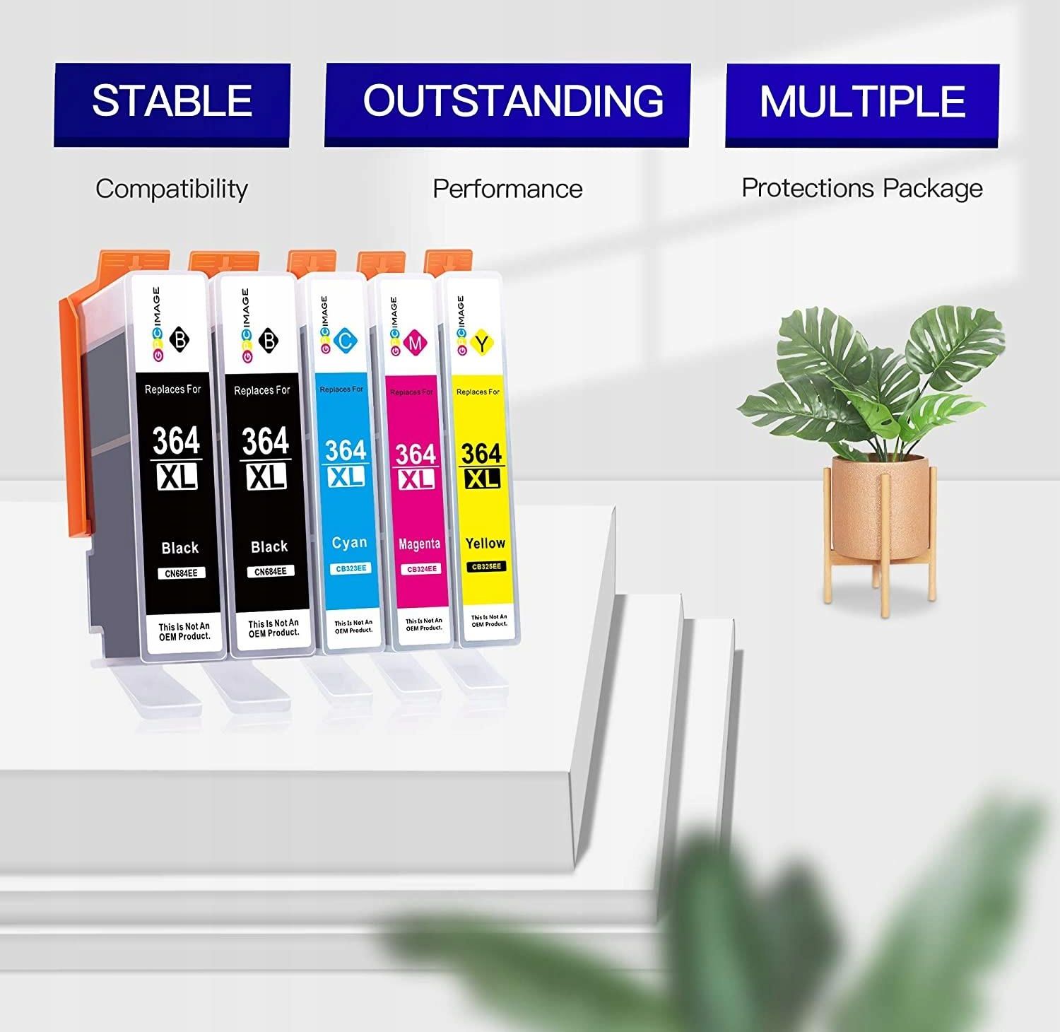 Tusz 5 Tusze Do Drukarki Hp 364XL 5510 5511 5512 5514 do drukarki ...