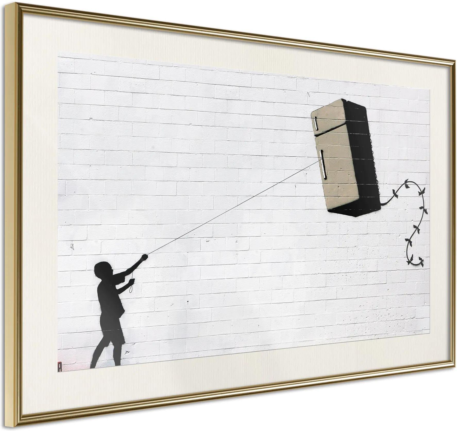 Plakat Banksy Fridge Kite 60x40 Rama złota z passe-partout - Opinie i ...