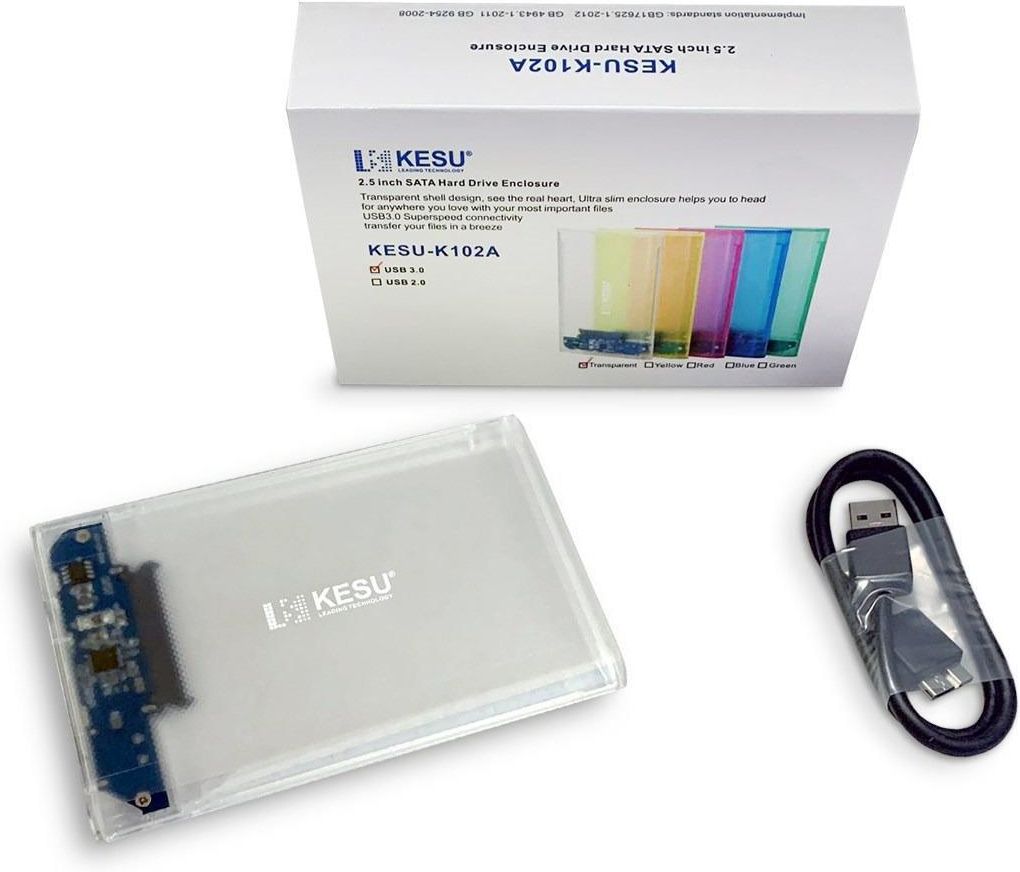 Dysk zewnętrzny Dysk przenośny HDD USB 3.0 1TB KESU K102A Transparentny ...