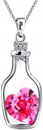 Srebrny naszyjnik serce w butelce damski modny - Ceny i opinie - Ceneo.pl